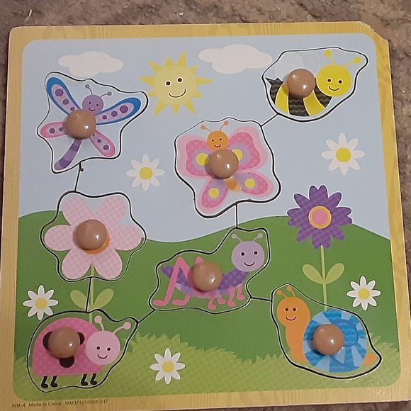 Toys | Bugs Flowers In Springtime Puzzle Matching Puzzle Set 7 Pieces ...